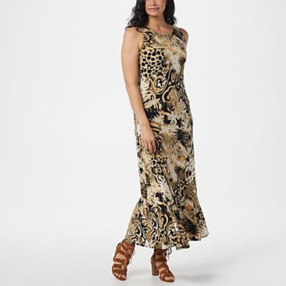 Attitudes by Renee | Dresses | Attitudes By Renee Petite Printed Godet ...